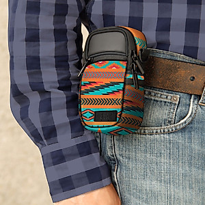 USA GEAR Compact Point and Shoot Camera Case Small Digital Camera Bag with Accessory Pockets and Shoulder Strap - Compatible with Sony CyberShot, Canon G7X Mark iii, Nikon COOLPIX and More (Southwest)