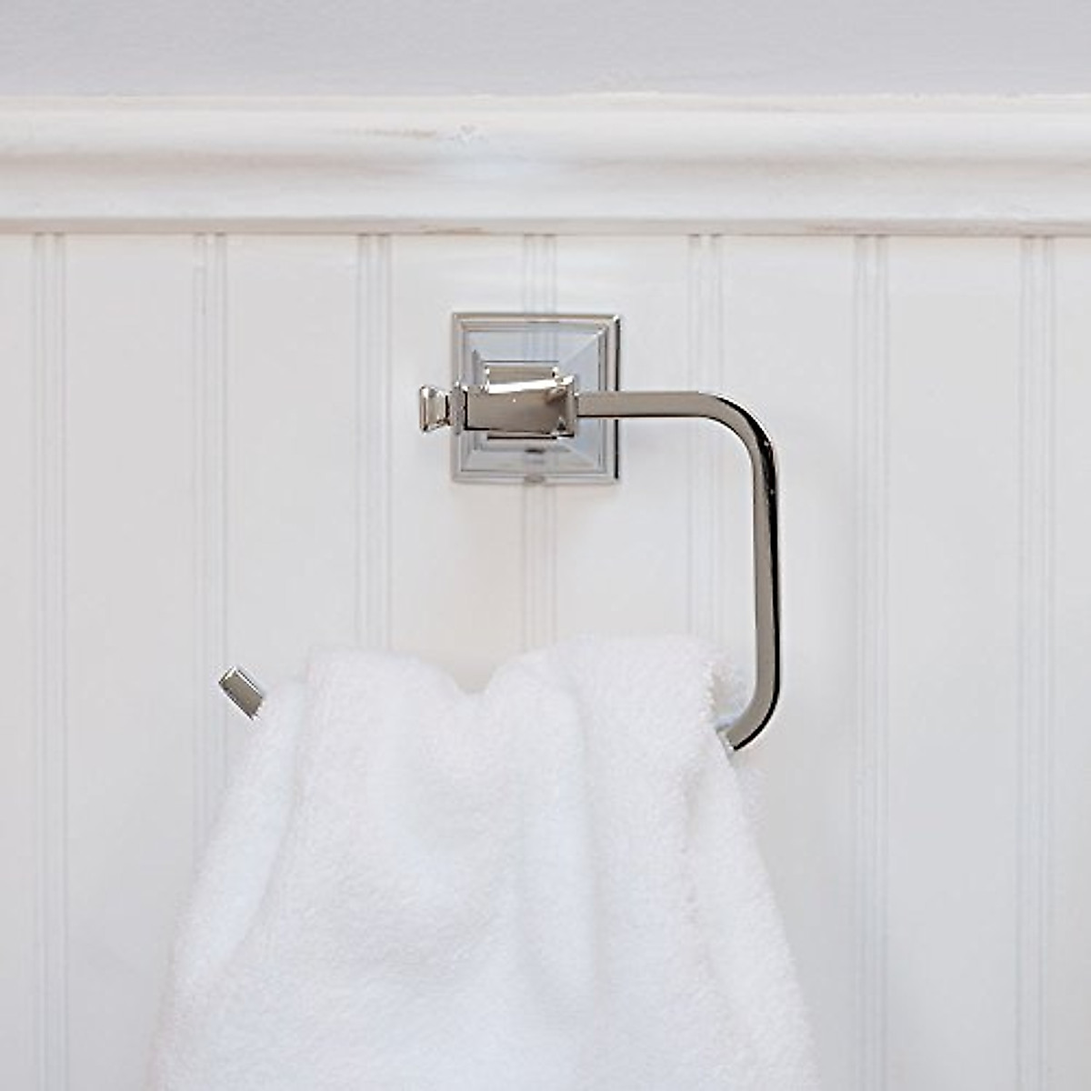 Speakman SA-1304 Rainier Bathroom Square Towel Ring, Polished Chrome