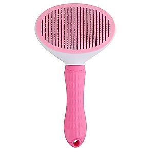 1208S Pet Grooming Brush Shedding and Dematting Comb for Small and Large Dogs, Cats-Pink
