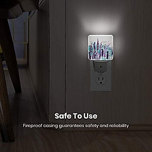 LED Night Light 2 Pack, Decorative Plug-in Lights by Night with Smart Auto Dusk to Dawn Sensor Cute Nightlights for Bedroom, Kitchen, Kids Room Nursery, Hollway, Stairway, Bathroom (Lavender)