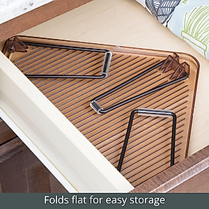 mDesign Plastic/Steel Corner Stackable Rack, Storage Organizer Shelf for Bathroom, Vanity, Countertop, Sink, Cabinet, Holds Makeup, Shower Accessories, Ligne Collection - 2 Pack - Bronze/Amber