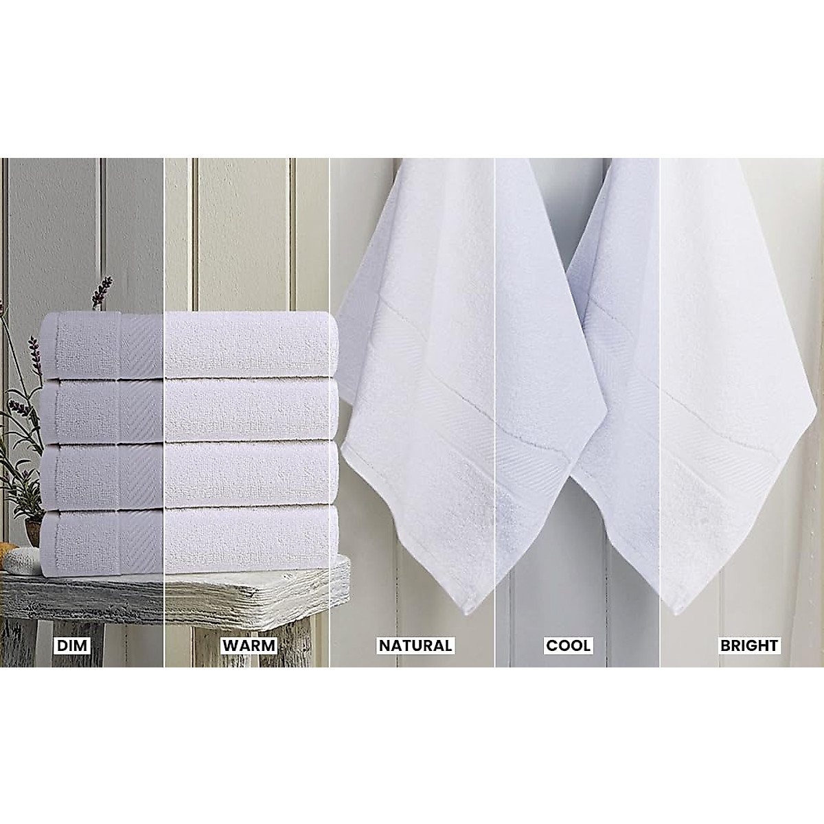 Utopia Towels 6 Pack Bath Towel Set, 100% Ring Spun Cotton (24 x 48 Inches) Medium Lightweight and Highly Absorbent Quick Drying Towels, Premium Towels for Hotel, Spa and Bathroom (White)
