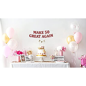 Funny 50th Birthday Party Red Banner - Happy 50th Wedding Anniversary Decorations - Milestone Birthday Party Decorations