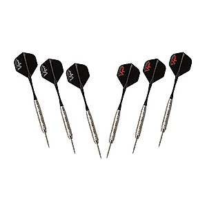 Viper by GLD Products Shot King Regulation Bristle Steel Tip Dartboard Set with Bullseye Metal Radial Spider Wire Compressed Sisal Board with Rotating Number Ring Includes 6 Darts Black