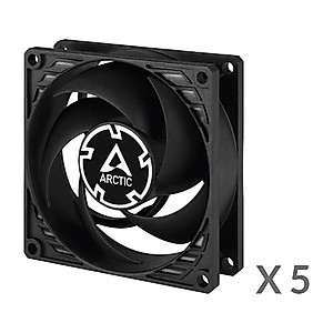 ARCTIC P8 (5 Pack) - 80 mm Case Fan, Pressure-optimised, Quiet Motor, Computer, Fan Speed: 3000 RPM - Black