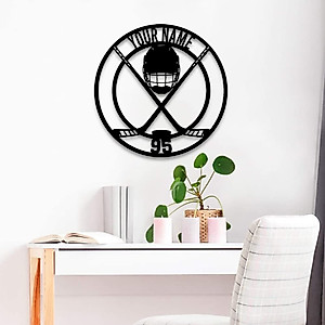 SSRUI Personalized Ice Hockey Player Night Light Optical Illusion Lamp with 16 Colors Remote Control Changing, Mens Ice Hockey Decor Light Birthday Christmas Gifts for Kids Boys Baby