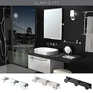 Gatco 1288 Modern Decor Wall Hook, 3-Hook, 11" W. Coat Hat Towel Robe Hook. for Entryway, Living, Kitchen, Bathroom, Bedroom. Sturdy Chrome on Premium Brass.