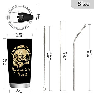 JUDIAN 20oz Fisherman Tumblers - Coffee Travel Mug Gifts for Husband, Dad, Grandpa, Boyfriend - Fishing Accessory