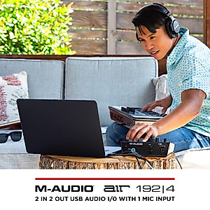 M-Audio AIR 192x4 USB C Audio Interface for Recording, Podcasting, Streaming with Studio Quality Sound, 1 XLR in and Music Production Software