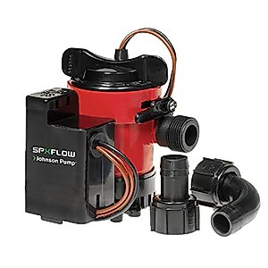 Johnson Pump 05703-00 Cartridge Combo Automatic Submersible Bilge Pump - 12V, 750 GPH , Red