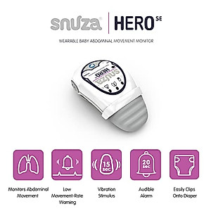 Snuza Hero SE - Portable, Wearable Baby Breathing Motion Monitor with Vibration and Alarm. Clips onto Diaper Get Peace of Mind with The Snuza HeroSE.