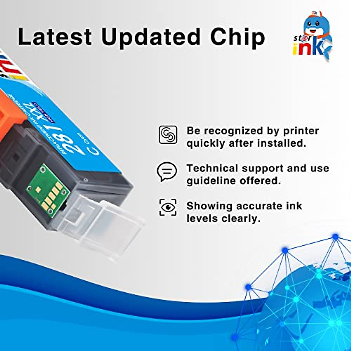st@r ink Compatible Ink Cartridge Replacement for Canon 280 281 XXL 280XXL/281XXL for Pixma TS8320 TS9120 TS8220 TS8120 TS8300 TS9100 TS8322 TS8200 TS8322 TS8222(3 PGBK/PB/BK/C/M/Y) 8-Pack