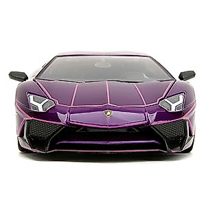 Lambo SV Candy Purple with Pink Graphics Pink Slips Series 1/24 Diecast Model Car by Jada 34656