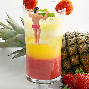 Ipetboom 16Pcs Glass Markers, Wine Glass Figure Charms Anime Figurines Doll Toy Wine Bottle Marker Cup Hanging Ornament Identify Label for Champagne Drink Markers