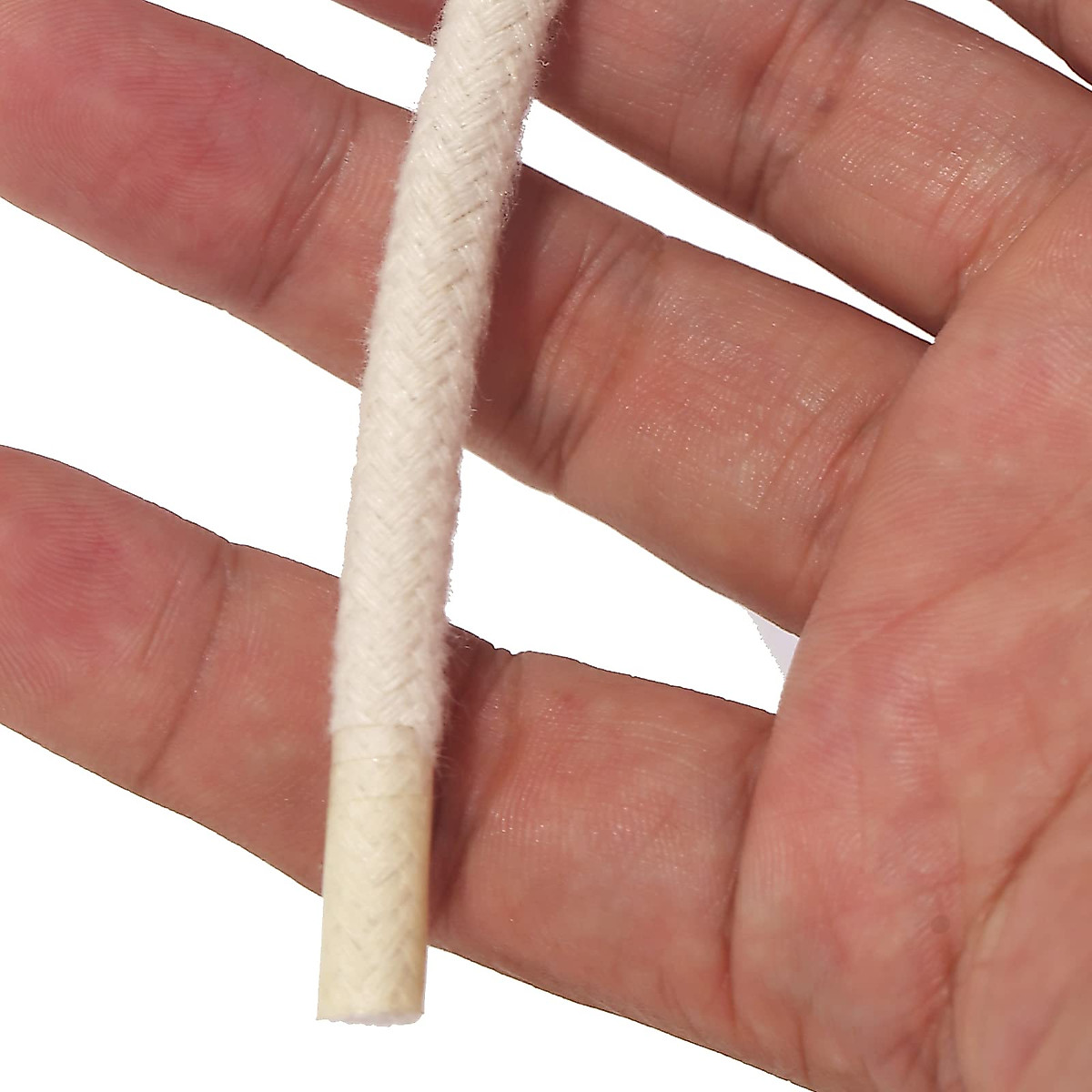 KEILEOHO 1/4 Inch Natural Cotton Rope, 328 FT Length White Clothesline Cord Craft Knitting Thread String Wall Hanging Rope for Garden Plant DIY Decoration Clothes Hanger with 4 Snap Hooks