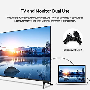 Caixun TV 40 inch 1080p FHD Smart Android TV with Chromecast Built-in, HDMI, USB (HDMI Cable Included - EC40V2FA)