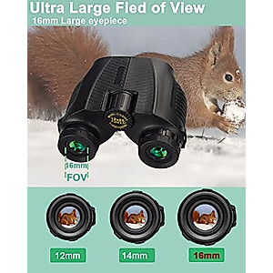 Compact Binoculars for Kids and Adults, 10X25 High Power Binoculars with Low Light Vision, Easy Focus Binoculars for Bird Watching,Hunting,Travel,Outdoors