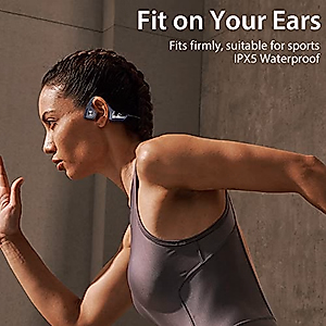 Jassco Bluetooth Bone Conduction Headphones, Wireless Open-Ear Earphones with Built-in Mic, IPX5 Waterproof Sports Headset for Running, Cycling, Driving, Workout, Gym (Blue)