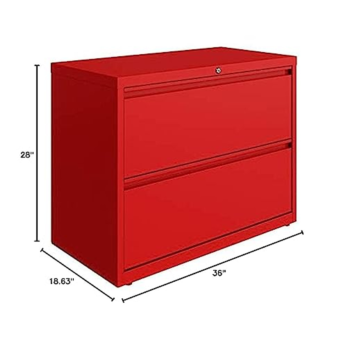 Hirsh 36-in Wide HL10000 Series 2 Drawer Metal Lateral File Cabinet Lava Red