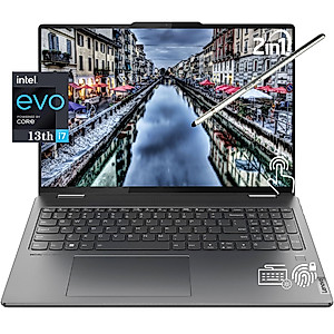 Lenovo 2023 Yoga 7i 16" 2-in-1 Touchscreen Laptop, 13th Intel Evo Platform 10-Core i7-1355U, 16GB LPDDR5 RAM, 512GB SSD, Intel Iris Xe Graphics, Backlit KB, FP, 1080p IR Webcam, Win11 Home