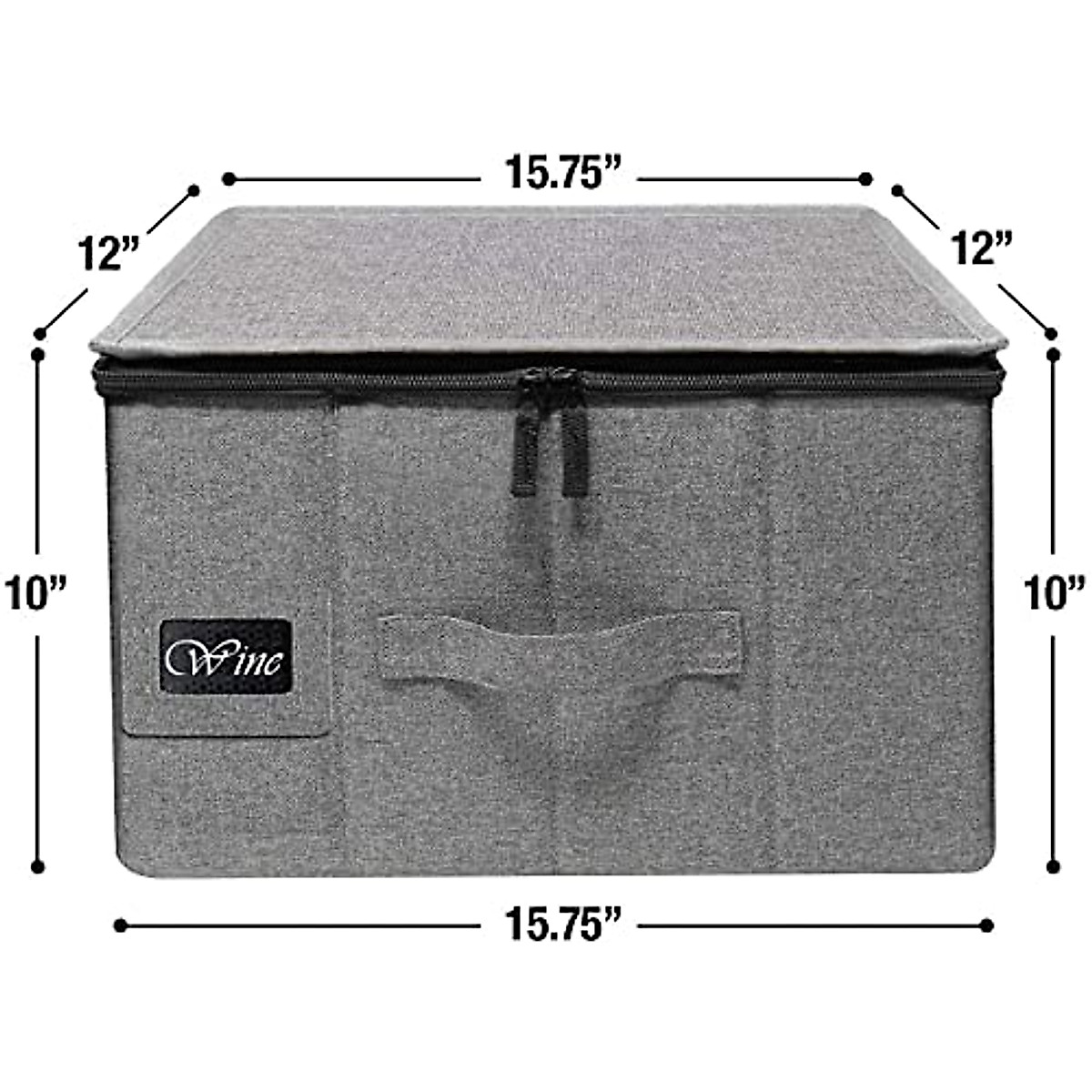 Sorbus Stemware Wine Glass Storage Hard Shell Box - Deluxe Padded Quilted Case with Dividers - Service for 12 - Great for Protecting or Transporting Wine Glasses, Champagne Flutes, Goblets, (Gray)