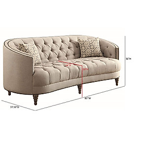 Avonlea Sofa with Button Tufting and Nailhead Trim Beige 505641