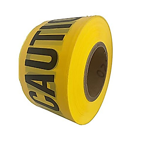 Swanson Tool Co., Inc BT30CAU2 Disposable Barricade Tape, 3 in W Ft L X 2 Mil T, Caution, Polyethylene, 300 Feet, Yellow & Black Print