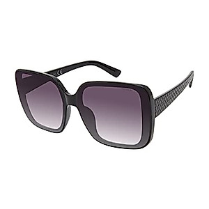 TAHARI TH815 Retro Oversized 100% UV Protective Women's Square Sunglasses. Elegant Gifts for Her, 64 mm, Black