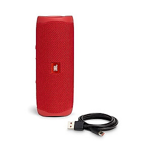 JBL FLIP 5 Portable Speaker IPX7 Waterproof Bundle with gSport Deluxe Hardshell Case (Red)