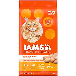 IAMS PROACTIVE HEALTH Adult Healthy Dry Cat Food with Chicken Cat Kibble, 3.5 lb. Bag