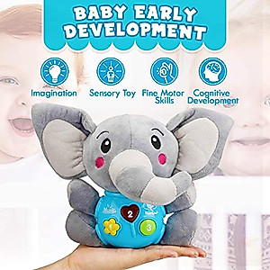 Insnug Plush Elephant Baby Toys - Baby Musical Animal Toys Kids Toys Baby Teething Toys Little Baby Bum Anime Plush STEM Toys Montessori Toys for Baby Boy Girl Toddlers Infants 0 3 6 9 12 Months