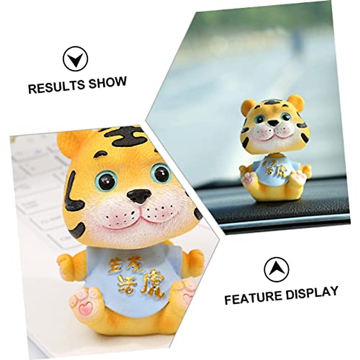 Abaodam 1pc Tiger Bobble Head Doll Chinese Gifts Bobbleheads Office Desk Decorations Bobblehead Animal Ornament Mascot Animal Figurine Cute Figure Model Souvenir Gift Tiger Car Ornaments