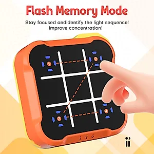 Tic Tac Toe Bolt Game, Handheld Electric Puzzle Game Console, Gift Ideal for Kids and Adults' Birthday, Electronic Board Games for Educational and Memory Growth, Portable Travel Games for Car Ride