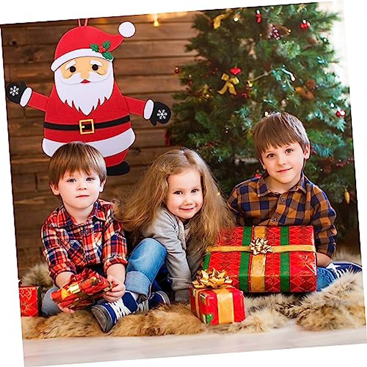 BESPORTBLE 1 Set DIY Christmas Decoration Statue Decor Christmas Christmas Ornaments Felt DIY Felt Christmas Santa Claus Detachable Ornaments Felt Craft Adornment Hanging Ornaments Red