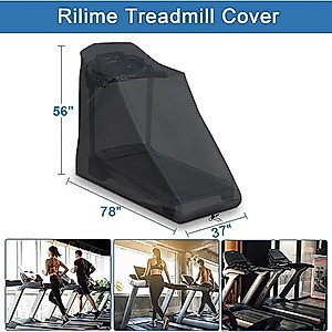 Rilime Treadmill Cover, Waterproof Outdoor Treadmill Covers with Drawstring, Upgrade Dust Proof Heavy Duty Non-Folding Running Machine Cover for Indoor Outdoor
