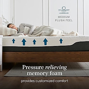 LUCID 12 Inch Hybrid Memory Foam Infused with Bamboo Charcoal and Aloe Vera-Encased Spring Support-Medium Plush Feel-Motion Isolation Mattress, Full, White, Grey, Black