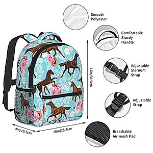 KiuLoam Vintage Horse And Flowers Kids Backpacks For Toddler Boys And Girls Preschool Backpack With Chest Strap 12 Inch