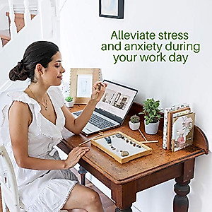 ENSO - Japanese Zen Garden Kit for Desk - 11x7.5 Inches Large - Bamboo Tray, White Sand, River Rocks, Pebbles, Rake Tools Set - Office Table Accessories, Mini Zen Sand Garden Kit - Meditation Gifts