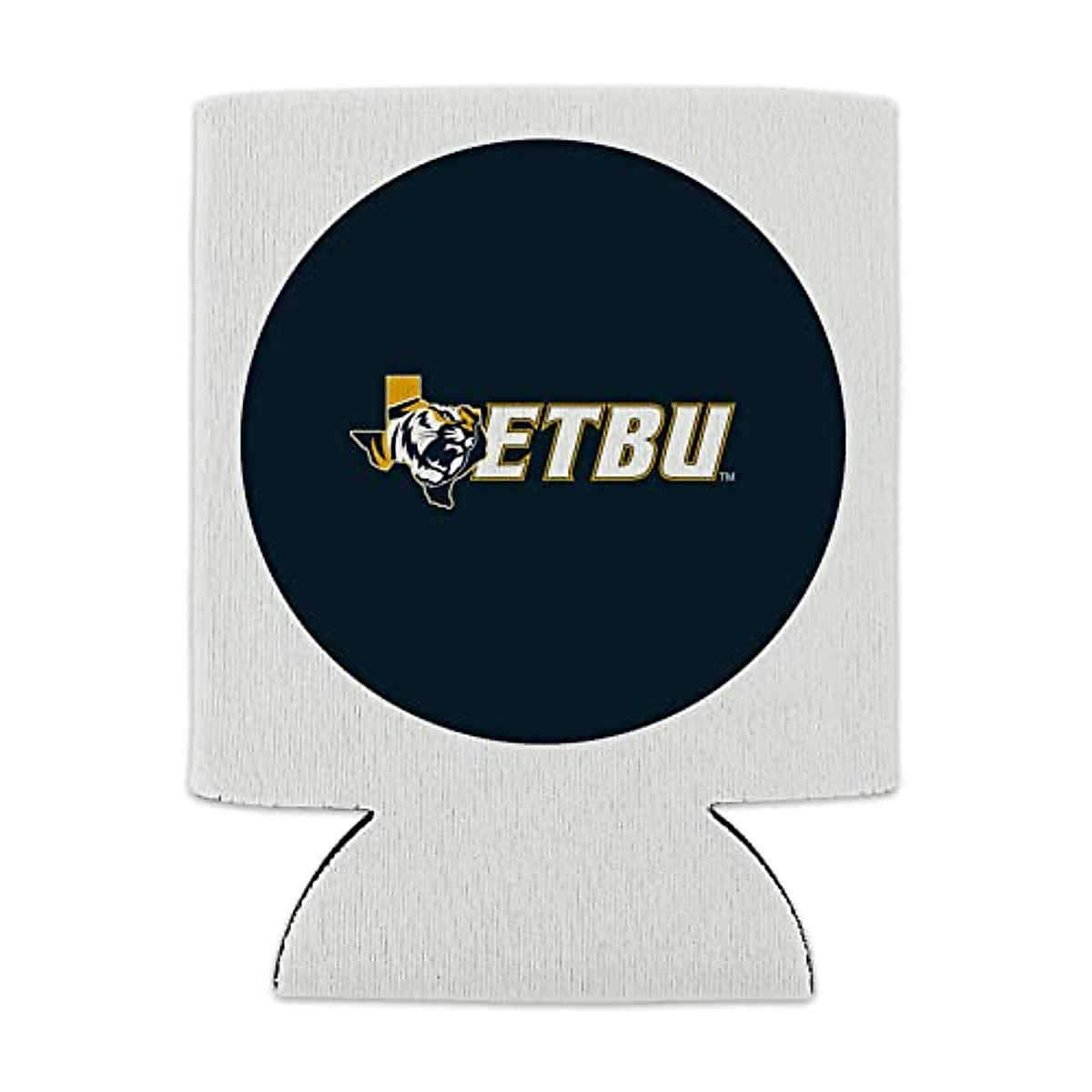East Texas Baptist University Tigers Logo Can Cooler - Drink Sleeve Hugger Collapsible Insulator - Beverage Insulated Holder