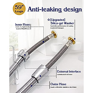 4 Mode Handheld Bidet Sprayer for Toilet Kit (Chrome) - Toilet Bidet Handheld Sprayer,Handheld Bidet for Personal Hygiene,Stainless Steel Bidet Hose,Brass T-Valve,Baby Cloth Diaper Sprayer