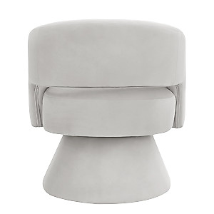 24KF Modern 360 Degree Swivel Accent Chair Armchair, Comfy Velvet Barrel Chair for Living Room Bedroom,Round Swivel Accent Chair Corner Chair for Nursery-Gray