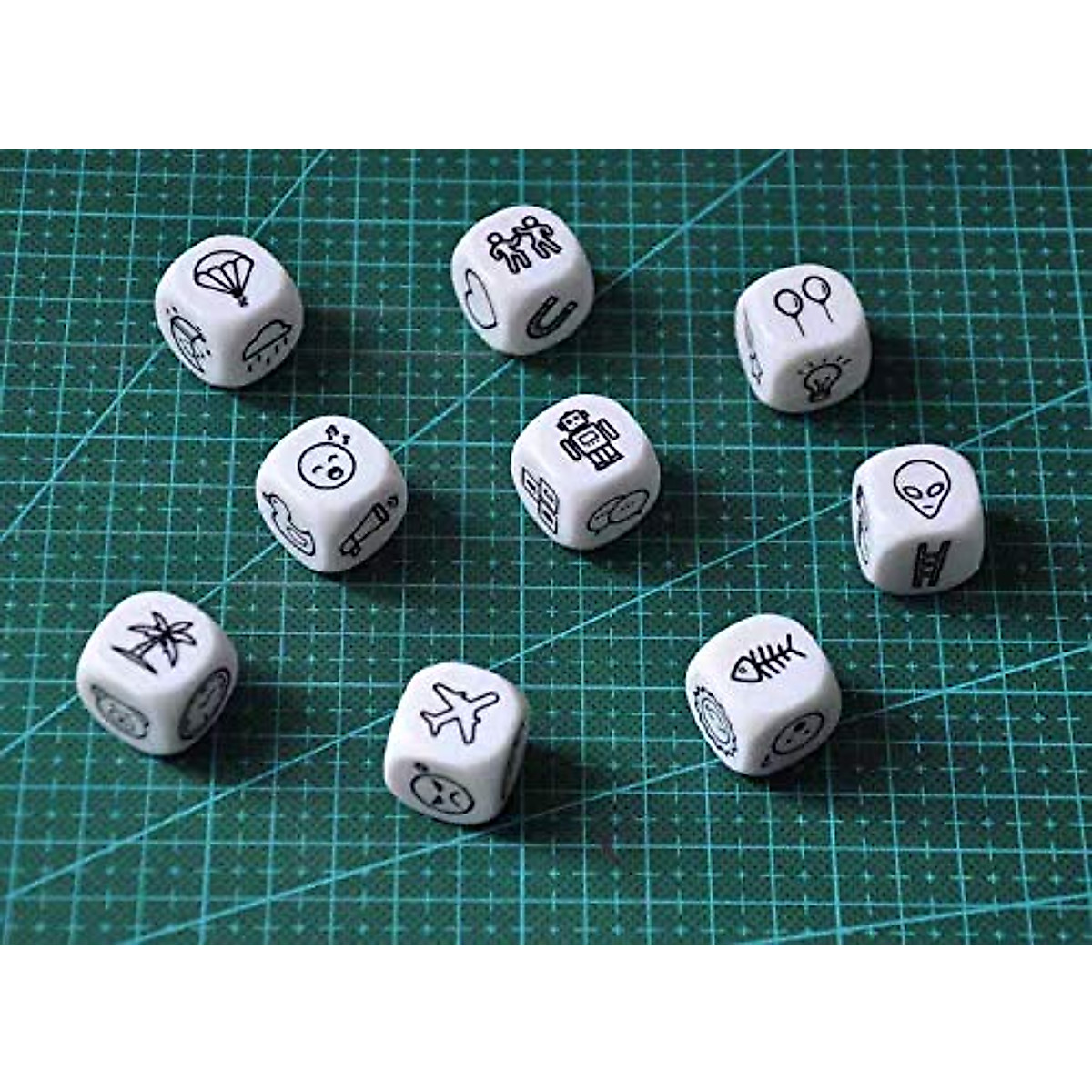 Mbarbs Happy Story 9 Cubes Bundle Dices Iron Box Storage Design Creative Kids Game Storytelling Game for Kids and Adults