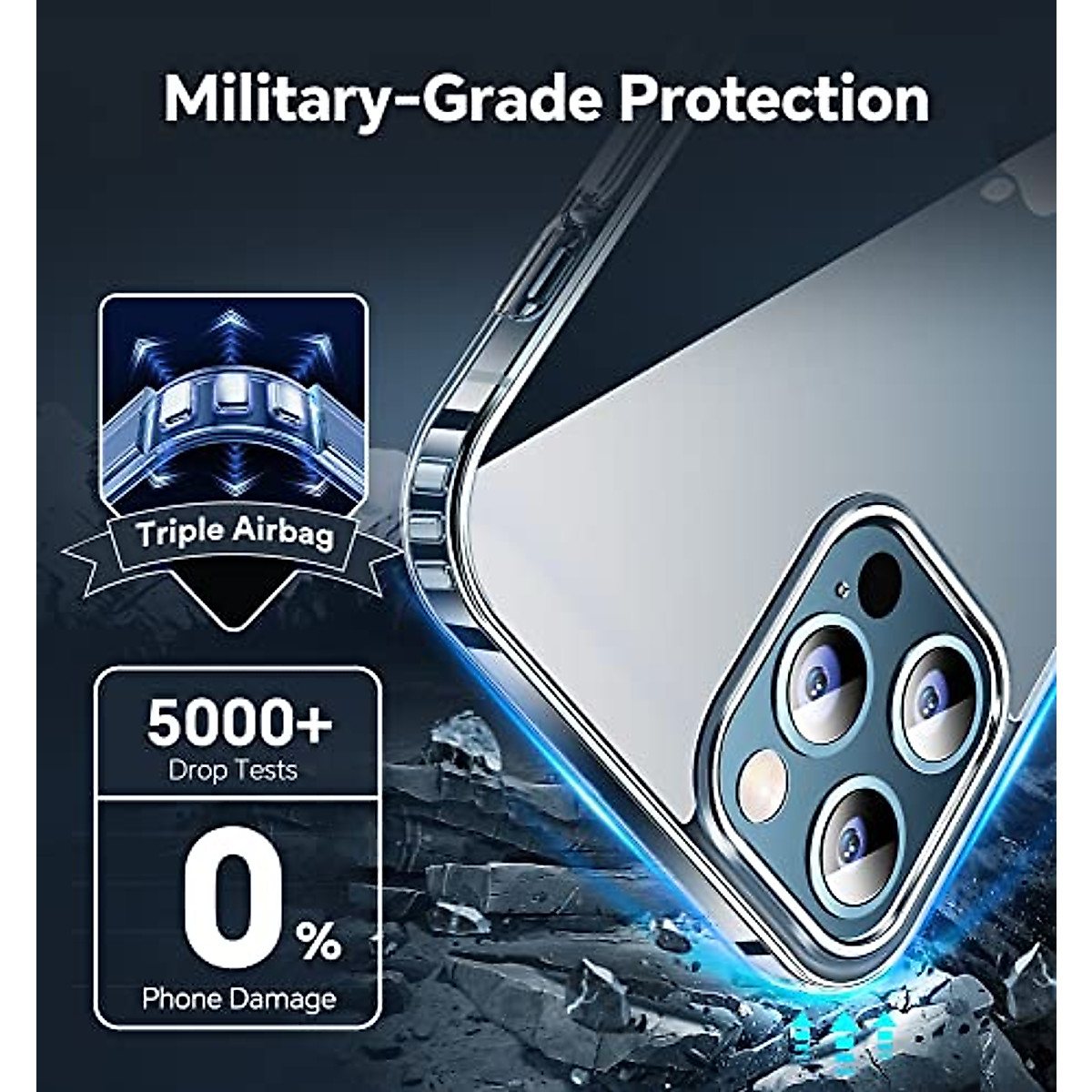 Elando for iPhone 12 Phone Case/iPhone 12 Pro Phone Case, Anti-Yellowing Clear Phone Case, Super Slim Phone Case (0.39" Added) - Crystal Clear