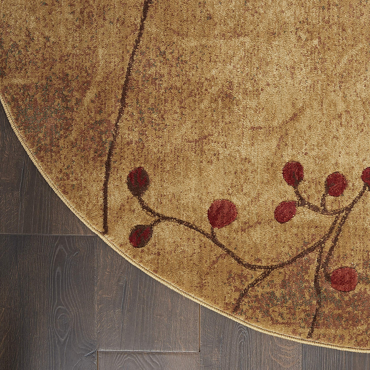 Nourison Somerset Rustic Latte 5'6" x ROUND Area-Rug, Easy-Cleaning, Non Shedding, Bed Room, Living Room, Dining Room, Kitchen (6 Round)