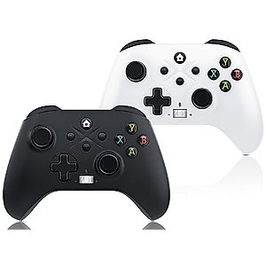 Gamrombo 2 Pack Wireless Controller Replacement for Xbox One, Compatible with Xbox One X/S, Xbox Series X/S, PC Windows 10 11 with Audio Jack & Volume Button/Turbo/Macro/Motion Control & Dual Shock (Black+White)