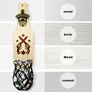 KingLive Bottle Opener - Funny Beer Bottle Opener with Wall Mounted Cap Catcher, Fun and Unique Gifts for Men, Dad, Father, Him, Perfect for Kitchen, Living Room, Bedroom, Outdoor, and Bar Decor