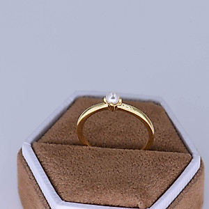 BLOSSOM & HUE Mini Pearl Ring - 18K Gold Vermeil - Size 7 - Minimalist Band