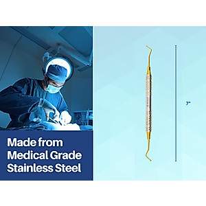 Dental Composite Glass Ionomer Amalgam Filling Instruments Kit (7 Golden Plasma Coated pcs) by Artman instruments