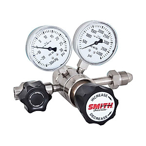 Miller Smith 320-70-24-00-00 High Purity Corrosion Resistant Stainless Steel Two Stage Regulator, 25 PSI