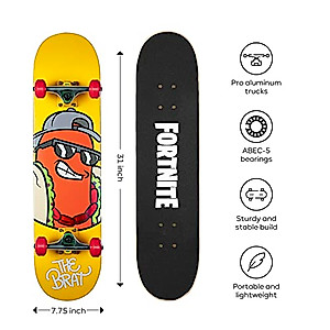 Fortnite 31" Skateboard - Cruiser Skateboard with Printed Graphic Grip Tape, ABEC-5 Bearings, Durable Deck & Smooth Wheels